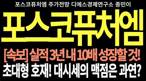 포스코퓨처엠 주가전망 속보 실적 3년 내 10배 성장할 것 초대형 호재 대시세의 맥점은 과연 목표가 0725