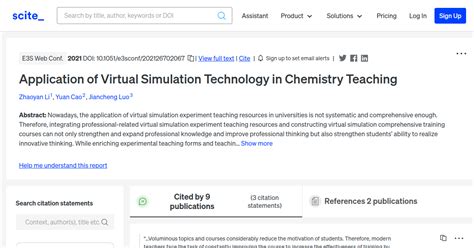 Application Of Virtual Simulation Technology In Chemistry Teaching