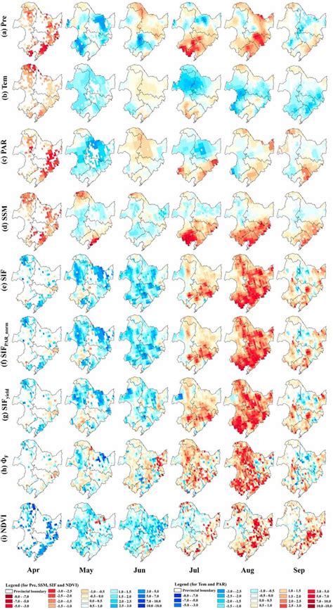 The Spatial Distributions Of The Normalized Anomalies For Several