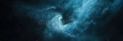 An Abstract Representation Of A Swirling Vortex With Glowing Blue Energy And Deep Darkness At