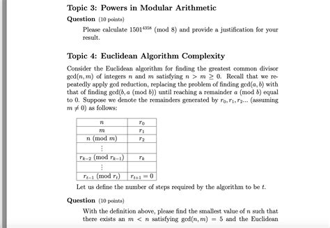 Solved Topic 4 Euclidean Algorithm Complexityconsider The