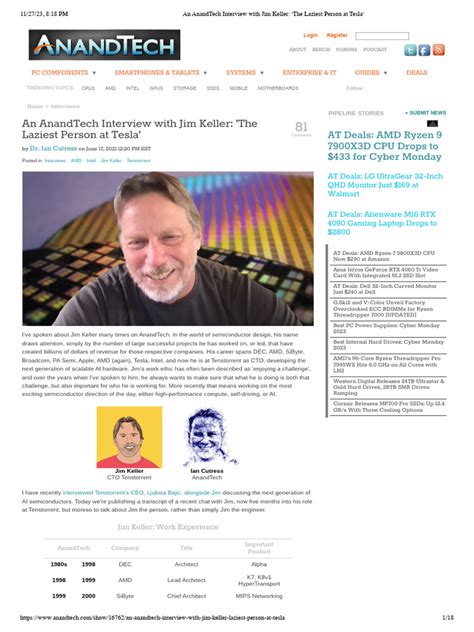 An Anandtech Interview With Jim Keller The Laziest Person At Tesla