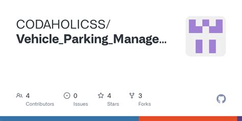 GitHub CODAHOLICSS Vehicle Parking Management System