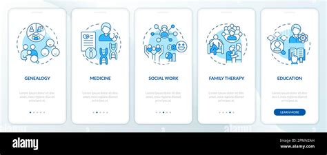 Genograms Usage Blue Onboarding Mobile App Screen Stock Vector Image And Art Alamy