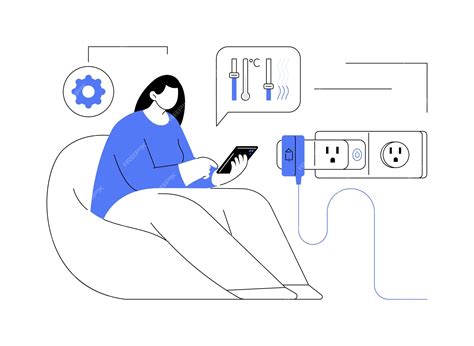 Premium Vector Smart Plugs Abstract Concept Vector Illustration Woman Controls Plugs In House