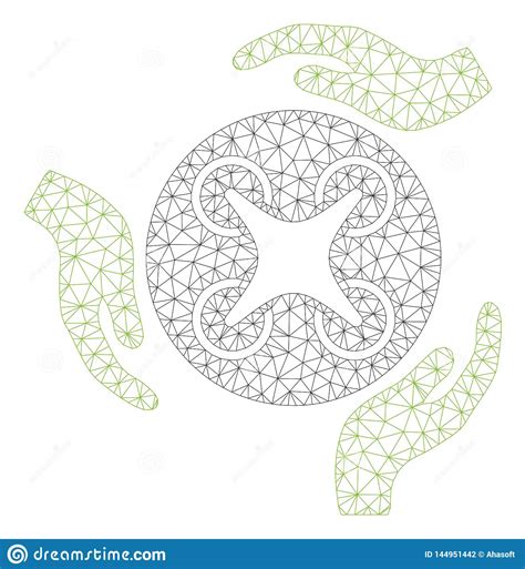 Air Copter Care Hands Polygonal Frame Vector Mesh Illustration Stock Vector Illustration Of
