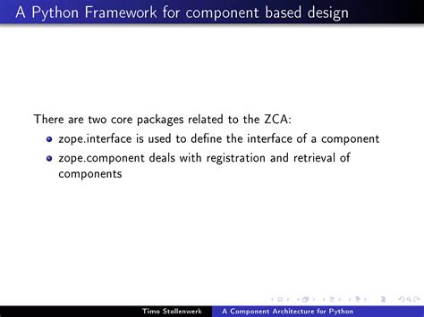 Zca A Component Architecture For Python Pdf