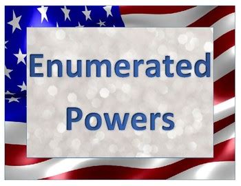Civics Unit 5 Day 7 Enumerated Reserved Concurrent Powers Signs