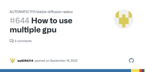 How To Use Multiple Gpu Issue AUTOMATIC Stable Diffusion Webui GitHub