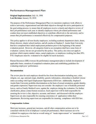 5 Performance Management Plan Templates In Pdf