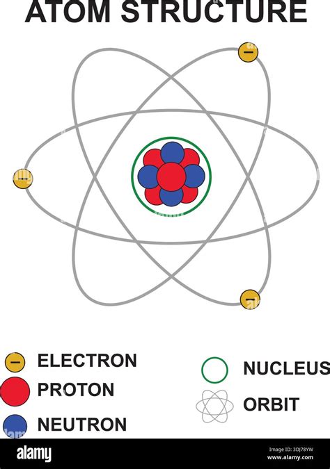 Atom Structure Diagram Showing Protons Neutrons And Electrons For
