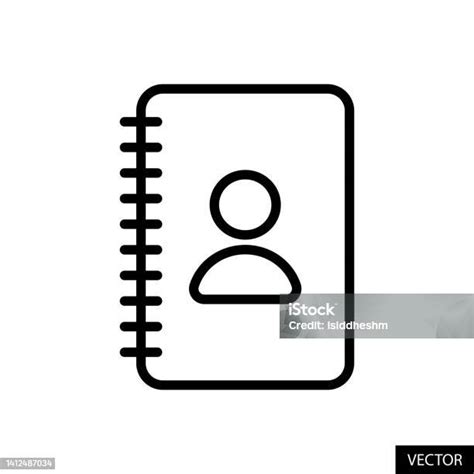 연락처 책 주소록 전화 번호부 흰색 배경에 격리 된 라인 스타일 디자인의 연락처 관리 개념 벡터 아이콘 편집 가능한 스트로크