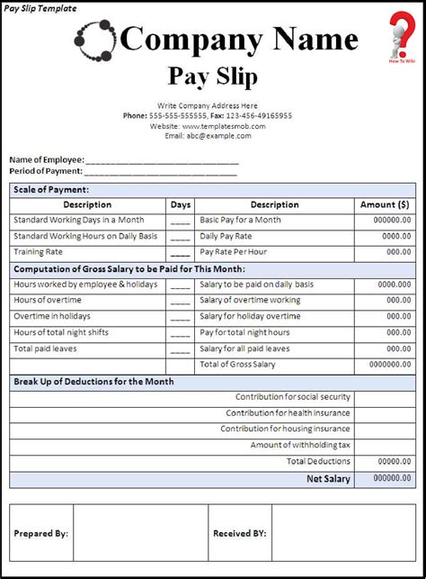 How To Make Salary Slip Format In PDF Excel Word How To Wiki