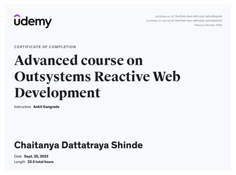 Chaitanya Shinde On Linkedin Udemy Course Completion Certificate