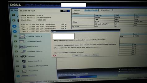 laptop how does dell s pre boot system diagnostics resolve memory