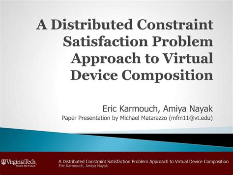 Ppt A Distributed Constraint Satisfaction Problem Approach To Virtual