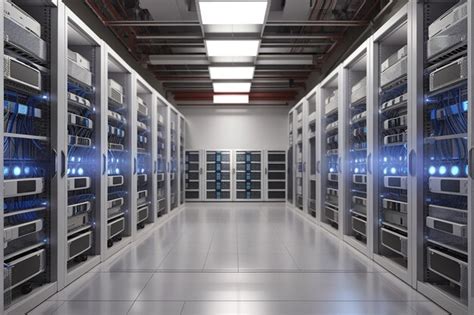 Premium Ai Image Connection Network In Servers Data Center Room Storage Systems 3d Rendering