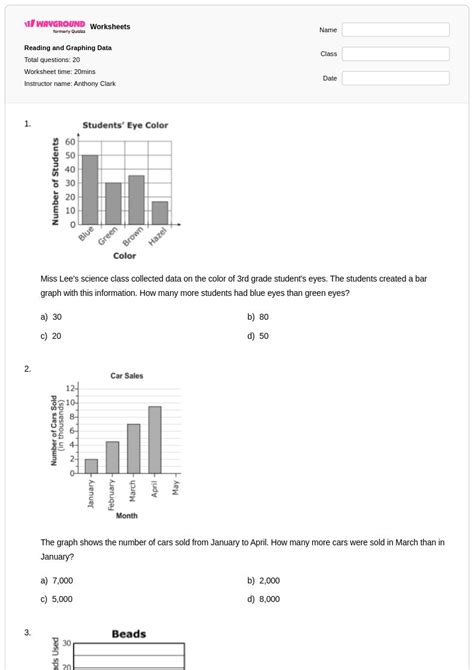 50 Graphing Data Worksheets For Grade 4 On Wayground Free And Printable