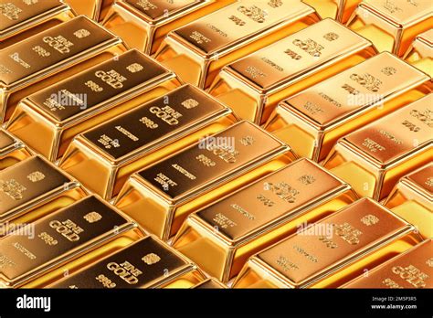 Pure Gold Bullion Bars In Bank Vault Storage 1kg 999 9 Fine Gold Bar