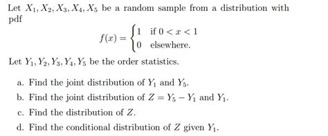 let x1 x2 x3 x4 x5 be a random sample from a