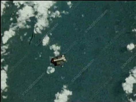 Apollo Soyuz Docking Module Falling To Earth 1975 Stock Video Clip K012 4939 Science