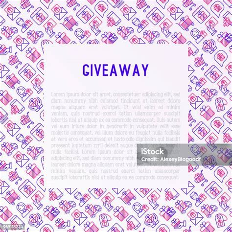 얇은 선 아이콘 세트로 선물 또는 선물 개념 손 트롤리 손수레 트럭 봉투에 현대 벡터 일러스트 레이 션 웹 페이지 서식 파일 개념에 대한 스톡 벡터 아트 및 기타 이미지