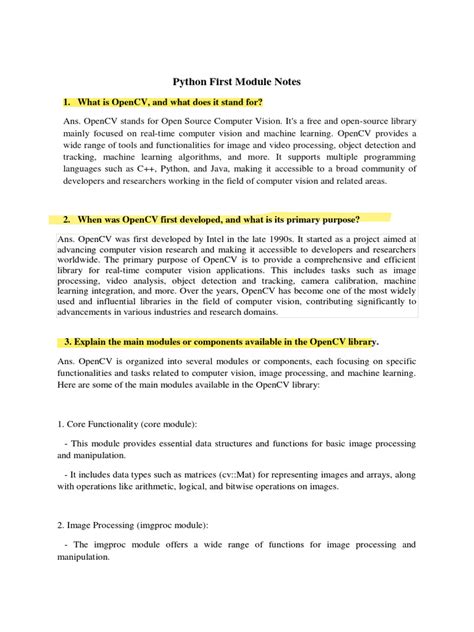 Python First Module Notes Pdf Computer Vision Medical Imaging