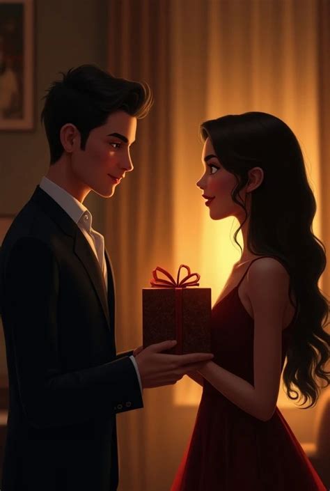 Handsome Anime Guy Giving T To His Beautiful Wife Momenti