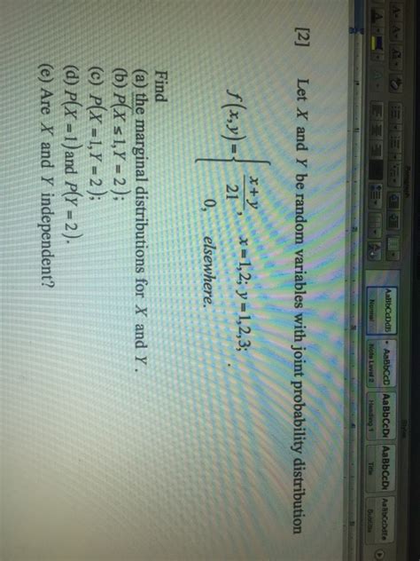 Solved Let X And Y Be Random Variables With Joint