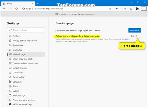 Enable Or Disable Preload New Tab Page In Microsoft Edge Chromium Tutorials