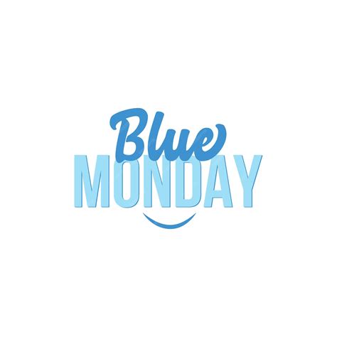 Premium Vector Blue Monday Logo With A Smile On It
