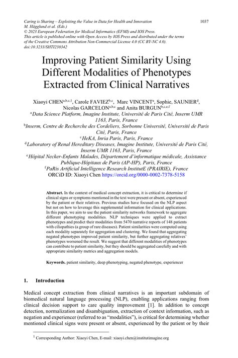 Pdf Improving Patient Similarity Using Different Modalities Of Phenotypes Extracted From