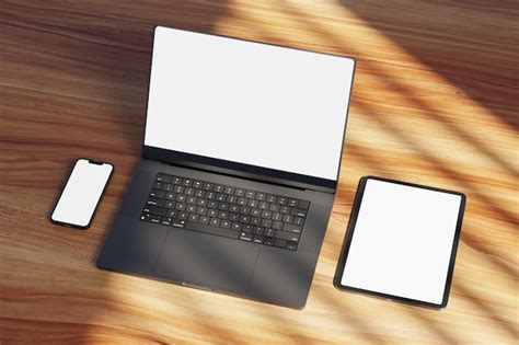 Premium Photo Responsive Multiple Device Web App Mockup Realistic 3d