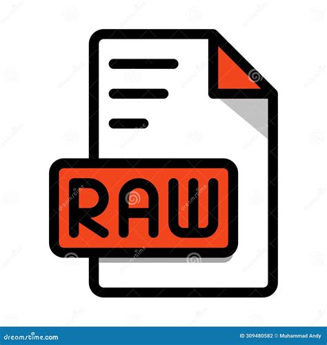 Raw File Format Icon Type File Editable Bold Outline With Color Fill Design Icon Vector