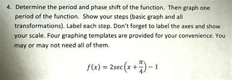 Solved Determine Period And Phase Of Function Graph The