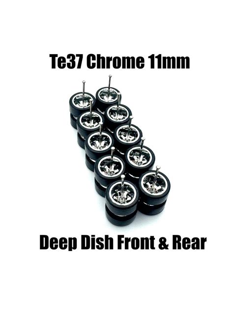 Te37 Chrome Full Deep Dish 5 Pack Set 11 Mm 164 Scale W Rubber