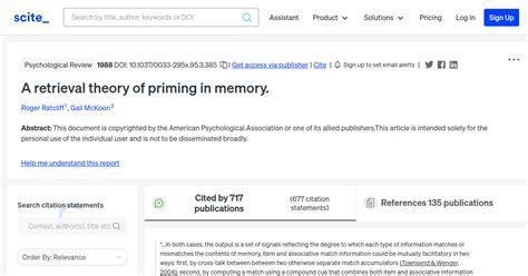 A Retrieval Theory Of Priming In Memory Scite Report
