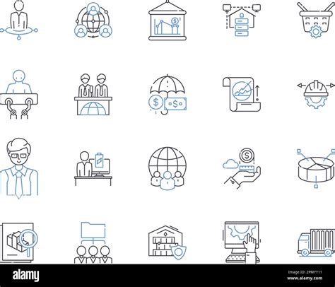 Factory Production Outline Icons Collection Manufacture Factory Production Fabricate