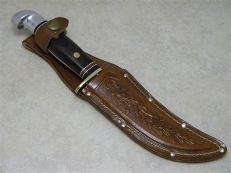 Western Usa W39 D Wood Fixed Blade Hunting Sheath Knife C1980
