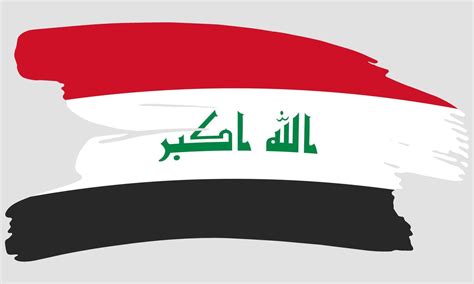 Iraq Flag Brush Paint Texture Grunge Iraq Flag Iraq Emblem Brush