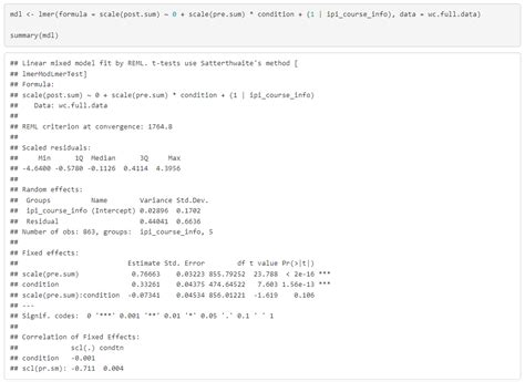 Mixed Model How To Write The Results Of An Hierarchical Regression