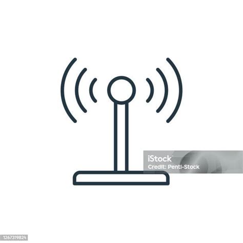 흰색 배경에서 격리된 안테나 벡터 아이콘입니다 웹 사이트 디자인 및 모바일 앱 개발을위한 개요 얇은 라인 안테나 아이콘 얇은 선