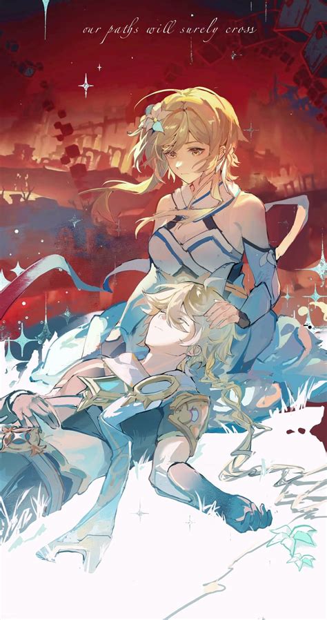 Lumine And Aether Genshin Impact Drawn By Miliya Danbooru