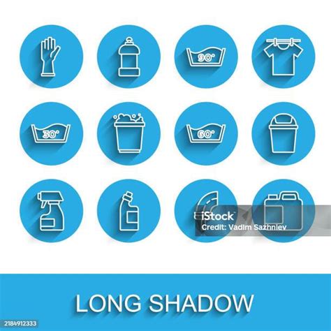 세트 라인 청소 스프레이 병 세척제 병 고무 장갑 클리너 창 거품이 있는 양동이 쓰레기통 및 온도 세척 아이콘 벡터 30에 대한 스톡 벡터 아트 및 기타 이미지 Istock