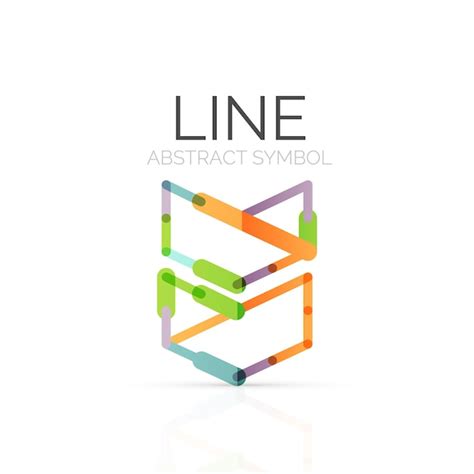 Premium Vector Linear Abstract Logo Connected Multicolored Segments Of Lines Geometrical Figure