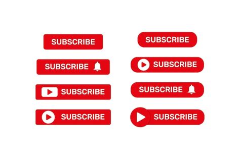 Premium Vector Youtube Subscribe Interface Button