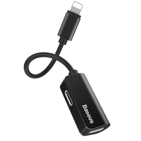 Adaptor Baseus L37 Tip Lightning La Dual Port Tip Lightning Black Emag Ro