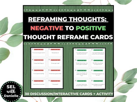 Reframing Thoughts Negative To Positive Self Talk Discussion Cards