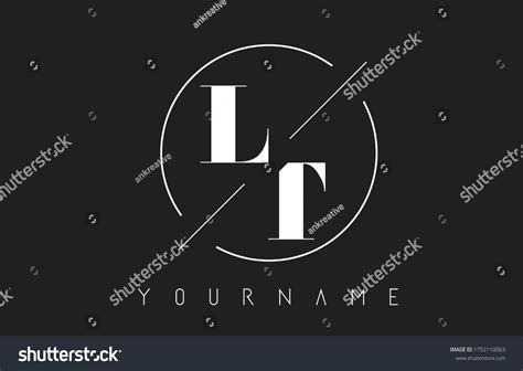 Lt Letter Logo Cutted Intersected Design Stock Vector Royalty Free