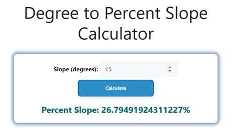 Degree To Percent Slope Calculator Savvy Calculator